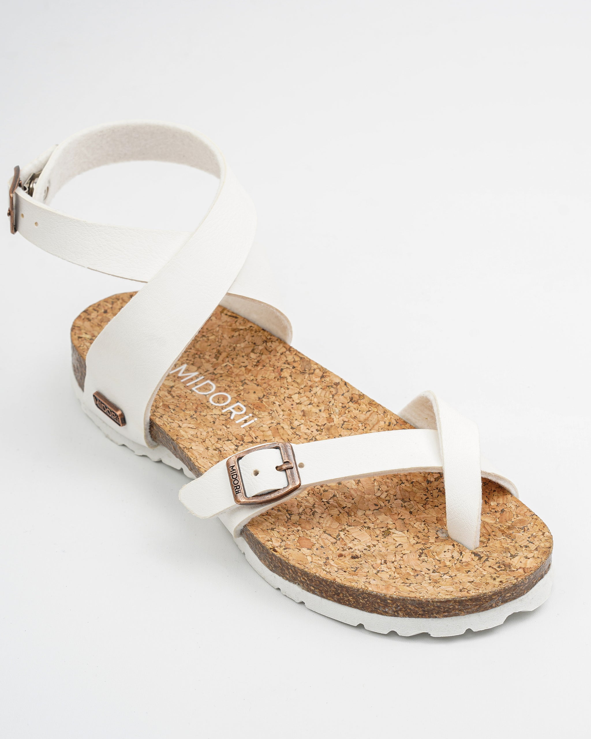 Islay White Ankle Straps Sandals for Women - MIDORii